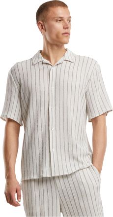 Urban Classics Herren Hemd Striped Crinkle Resort Shirt, gestreiftes Sommerhemd für Männer, Größen S - 5XL