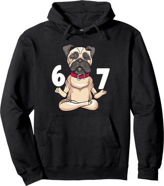 BDAZ 67 Lustige Mops-Hunde-Yoga-H&auml;nde Grafik Pullover Hoodie
