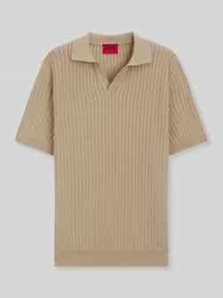 HUGO BOSS Regular Fit Poloshirt aus Baumwoll-Leinen-Mix Modell SEEMANT