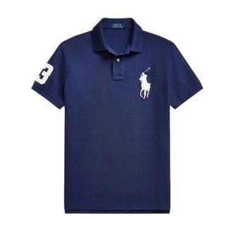 Ralph Lauren Homme, Tops, Bleu, Taille: XL T-shirt polo Custom Slim Fit