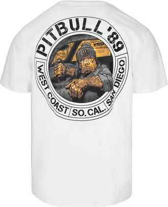 Pitbull Herren T-Shirt Driving Baumwollshirt mit gro&szlig;em R&uuml;ckenprint & kleinem Brustlogo, Rundhals, Baumwolle Tshirt, Sommer Freizeitshirt Regular Fit