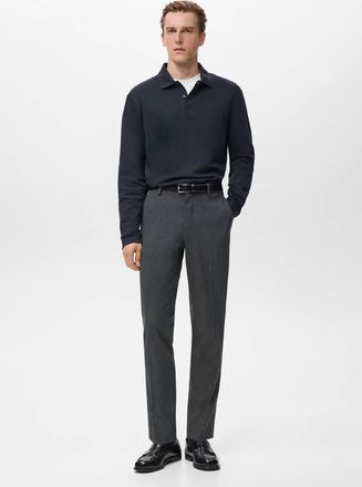 Mango Pull-over polo maille regular-fit bleu marine - Homme - XS - MANGO MAN