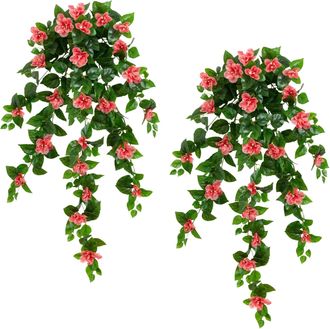 Nearly Natural 104,1 cm UV-best&auml;ndige k&uuml;nstliche Azalee H&auml;ngepflanze (Indoor/Outdoor) - 2 St&uuml;ck