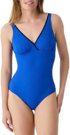 Janine Robin Bassin dArcachon - Maillot de Bain 1 pi&egrave;ce coup&eacute; sous Poitrine Bleu Roi - Liner 46