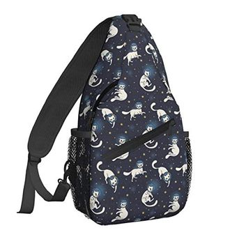 Generic &Eacute;toiles Du Chat De LEspace Sac &Agrave; Bandouli&egrave;re Antivol Pochette Epaule Multifonctionnel Sac Banane Pour Homme Randonn&eacute;e Femme