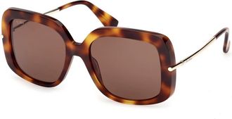 Max Mara Mm0195 Runde Sonnenbrille - - Accessories - unisex - Braun - 55 MM