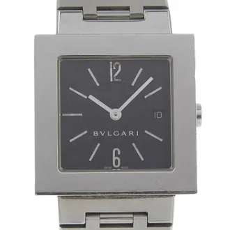 Bulgari Pre-owned Quadrato Edelstahl Uhr - - Pre-owned - Herren - Schwarzk - ONE SIZE
