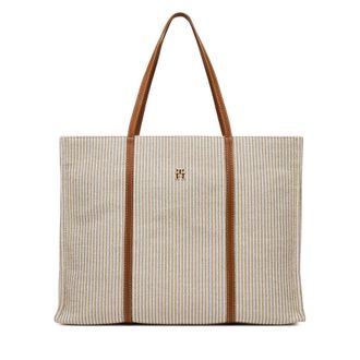 Tommy Hilfiger Handtasche Tommy Hilfiger Th Premium Beach Le Tote AW0AW17418 Beige