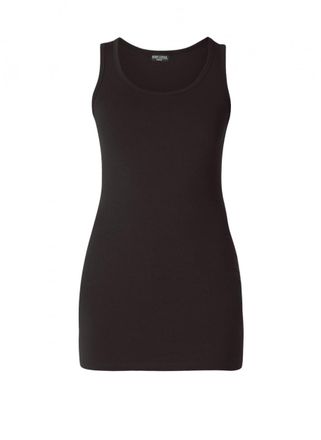 Base Level Longtop BASE LEVEL Yamin, Damen, Gr. 48, schwarz, Jersey, Obermaterial: 94% Baumwolle, 6% Elasthan, unifarben, Basic, figurbetont h&uuml;ftbedeckend, Rundh