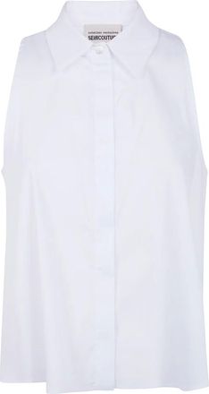 Semicouture Femme, Tops, Blanc, Taille: 40 FR Mini Top en popeline de coton