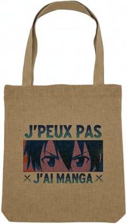 Fabulous Sac Shopping Tote Bag Aspect Lin - Jpeux Pas Jai Manga Kirito Anime Otaku Manga Fanart - Sac de Courses Toile Epaisse 360g Beige Naturel Cabas Port&eacute; E