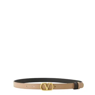 Valentino Garavani Femme, Accessoires, Beige, Taille: 80 CM Ceinture VLogo r&eacute;versible beige et noir 20 mm
