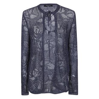 Fabiana Filippi Femme, Pulls, Bleu, Taille: 42 FR Sequin Embellishment Open Front Cardigan