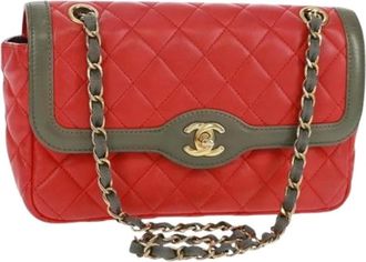 Chanel Sac bandouli&egrave;re en cuir Pre-owned - Femme - Pre-owned - Rouge - Taille: ONE Size