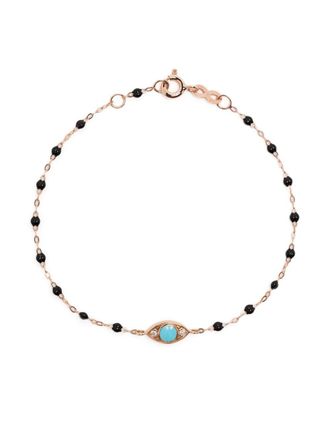 Gigi Clozeau bracelet Evil Eye en or 18ct serti de turquoise et de diamants - Noir