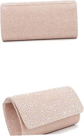 Garneck Pochette &eacute;l&eacute;gante pour femme Sac de soir&eacute;e couleur dor&eacute;e avec pierres d&eacute;coratives Sac main f&eacute;minin pour mariage f&ecirc;te et &eacute;v&eacute;nements formels Sac main fe