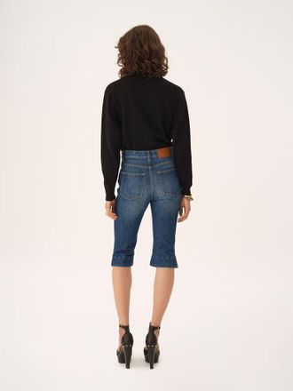 Chlo&eacute; Gold-Button Ribbed Knit Gilet - Black