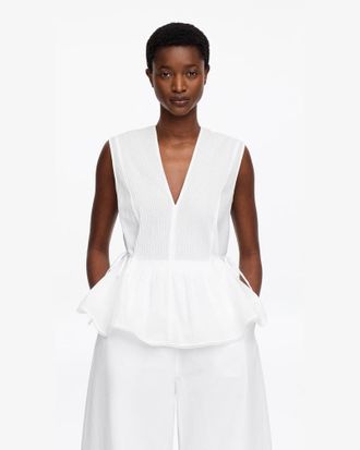 Arket Oberteil Mit Biesen -Wei&szlig;