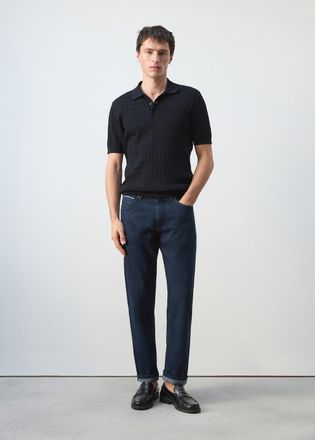 Mango Jean 100 % coton regular-fit cropped bleu - Homme - 38 - MANGO MAN