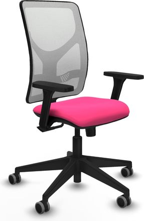 Piqueras y Crespo Schreibtischstuhl mit Rollen, Rosa, mit 3D-Armlehnen, h&ouml;henverstellbare Lendenwirbelst&uuml;tze, ausgestattet mit 3 Positionen und Schneideschaum, Wei&szlig;/Ros