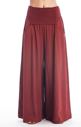 Ravens View Ibiza Damen vegan Rock Hose Easy Dark Granat