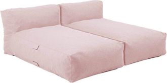 Oviala Salon de jardin modulable avec 2 m&eacute;ridiennes rose poudr&eacute; - Mixi