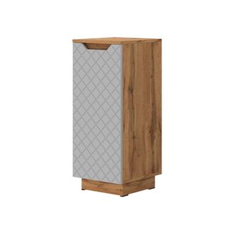 Vicco Midischrank Lotta, Eiche/Grau mit Kachelstruktur, 33.4 x 81.9 cm