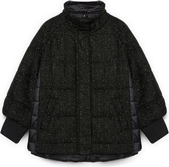 Fiorella Rubino Femme, Vestes, Noir, Taille: 44 FR Doudoune bimatière