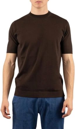 FILIPPO DE LAURENTIIS Homme, Pulls, Brun, Taille: XL Crepe Cotton T-Shirt