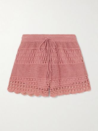 Zimmermann Wanderlust Shorts Aus Einer Geh&auml;kelten Baumwollmischung - Pink