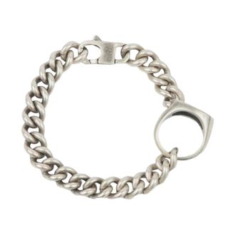Maison Margiela Femme, Accessoires, Gris, Taille: ONE Size Bracelet cha&icirc;ne avec d&eacute;tail de bague