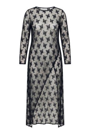 Ulla Popken Maxikleid Maxikleid Spitze A-Linie Rundhals