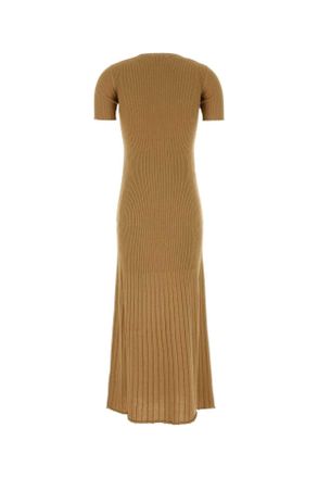 Max Mara Womens Camel Silk Blend Europa Dress Cammello Exterior: Cashmere Abiti
