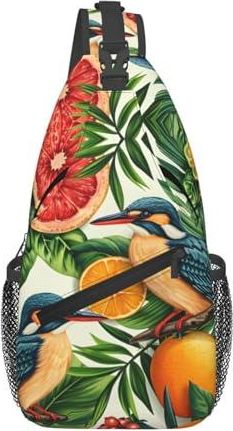 Generic Sacoche Port&eacute; &eacute;paule Fleur doiseau Le-Mon Casual Sacs Poitrine Polyester Sac &agrave; Dos Militaire pour Cyclisme Randonn&eacute;e Homme