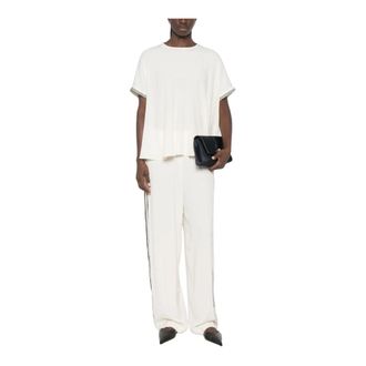 Fabiana Filippi Wide-Leg Track Pants - - Trousers - Damen - Wei&szlig; - XS