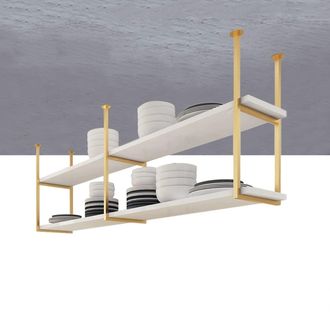 Generic Weinregal: Holzregal zum Aufhängen an der Decke, schwebende Hängeregal für Bars, Restaurants und Küchen, Weinregal (Größe: 60 x 30 x 80 cm)