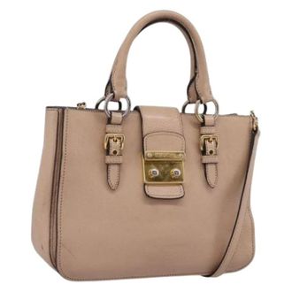 Miu Miu Sac &agrave; main Pre-owned - Femme - Pre-owned - Beige - Taille: ONE Size