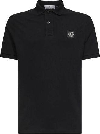 Stone Island Homme, Tops, Noir, Taille: S Polo slim &agrave; manches courtes avec &eacute;cusson Compass