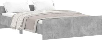 vidaXL Cadre de lit tête de lit et pied de lit gris béton 140x190 cm