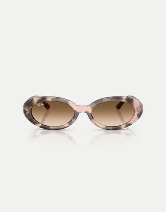 Ray-Ban RB2223 - Lunettes de soleil ovales &agrave; verres marron - Rose havane opale