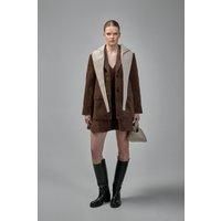 Ganni Seersucker Corduroy V-neck Mini Dress