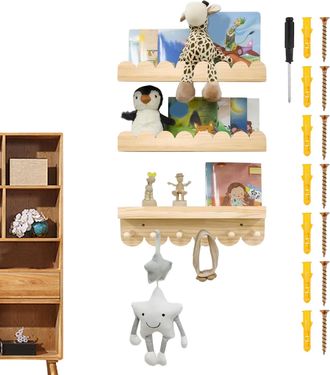 Generic Schwimmende Kindertagesst&auml;ttenregale - Multi-Level-Wandregal, dekoratives Lagerregal, Easy Mount Schwimmendes Display, Educational Organizer | Ideale 