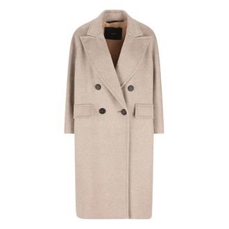 Max Mara Beiger Mantel mit Roten Details - - Coats - Damen - Beige - M