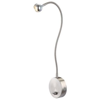 Globo Lighting Hochwertige LED Wandleuchte nickel matt, satiniert chrom 3W SERPENT 24109W