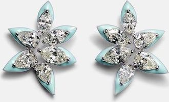 Kamyen Jewellery Ohrringe aus 18kt Weißgold mit Emaille und Diamanten