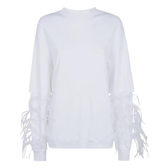 Darkpark Troy Double-Sleeve Feather Top - - Sweatshirts & Hoodies - Damen - Wei&szlig; - S