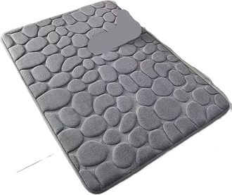 Generic 3D rutschfeste Badezimmermatte, Badematten, saugf&auml;higer Fu&szlig;matte, Teppich, Kopfsteinpflaster, gepr&auml;gter T&uuml;rboden, maschinenwaschbar, schnell trocknend