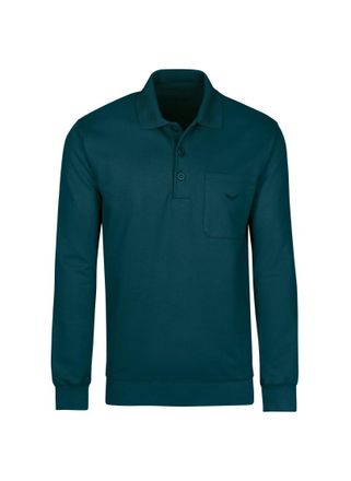 Trigema Herren Langarm Polo aus Sweat-Qualit&auml;t