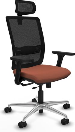 Piqueras y Crespo Ergonomischer Stuhl, verstellbare Arme, h&ouml;henverstellbare Lendenwirbelst&uuml;tze und Kopfteil, h&ouml;henverstellbar und neigbar. Ausgestattet mit Syncro/Trasl