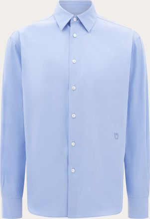 Ferragamo Herren Hemd mit Mikroprint Blau